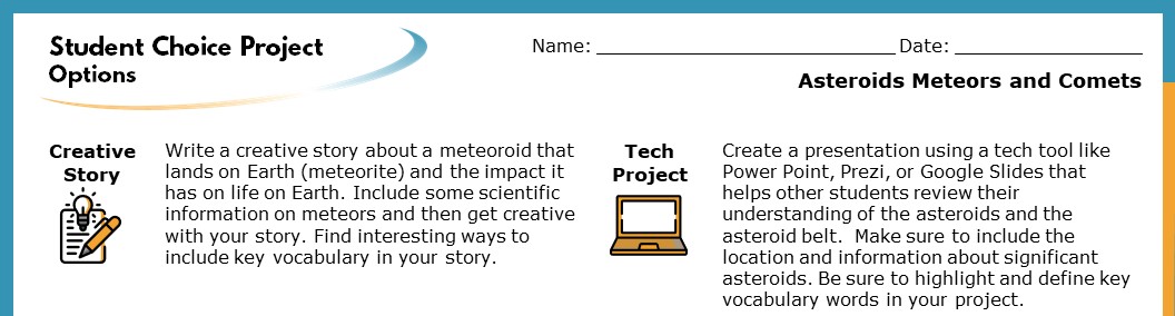 Asteroids Meteors Comets Lesson Plan - Complete 5E Method Science Unit