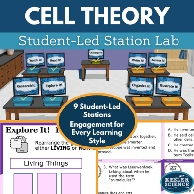 NGSS - Cell Parts & Functions Activities for Middle School Science