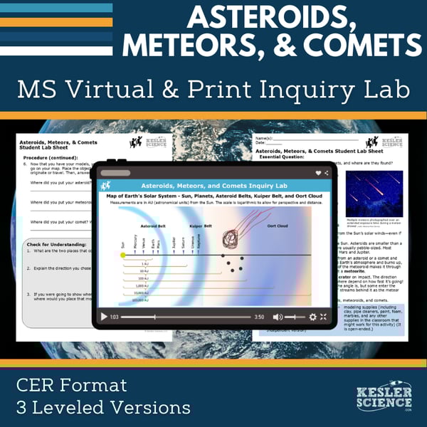 Asteroids, Meteors, and Comets Activities for Middle School Science