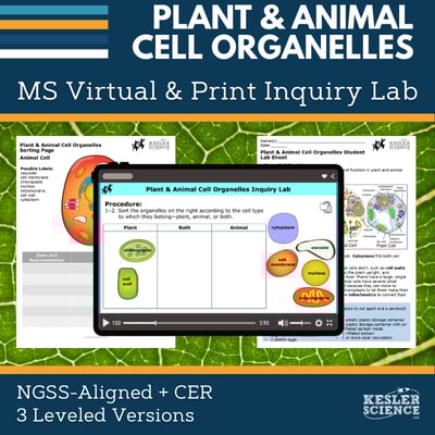 NGSS - Cell Parts & Functions Activities for Middle School Science