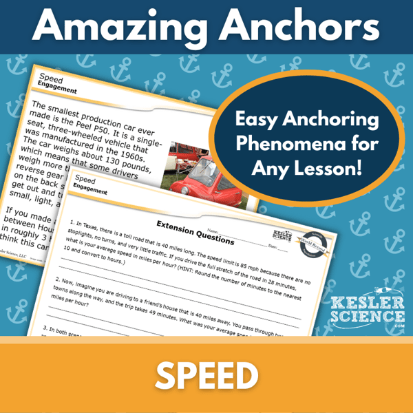 TEKS 7.7A Calculating Average Speed Activities, Middle School Science