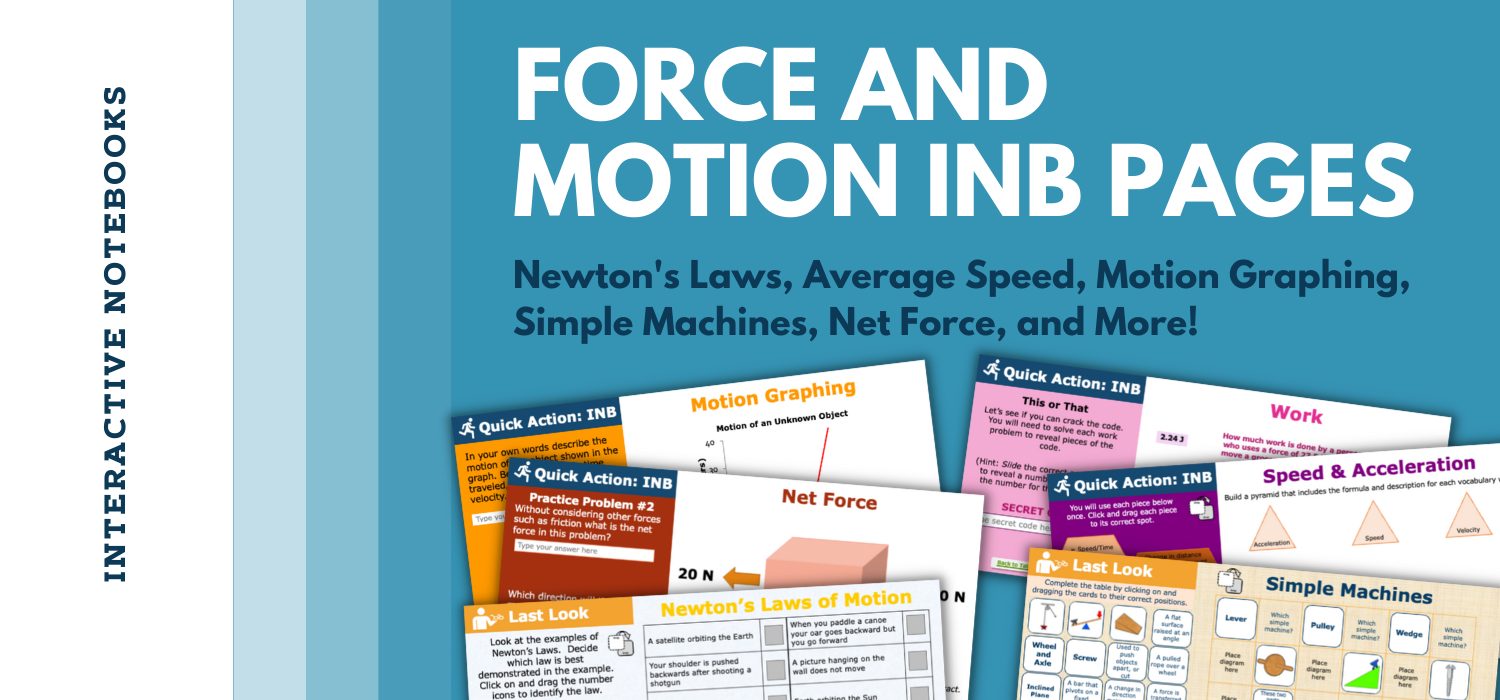 Force and Motion Interactive Notebook (INB) Pages