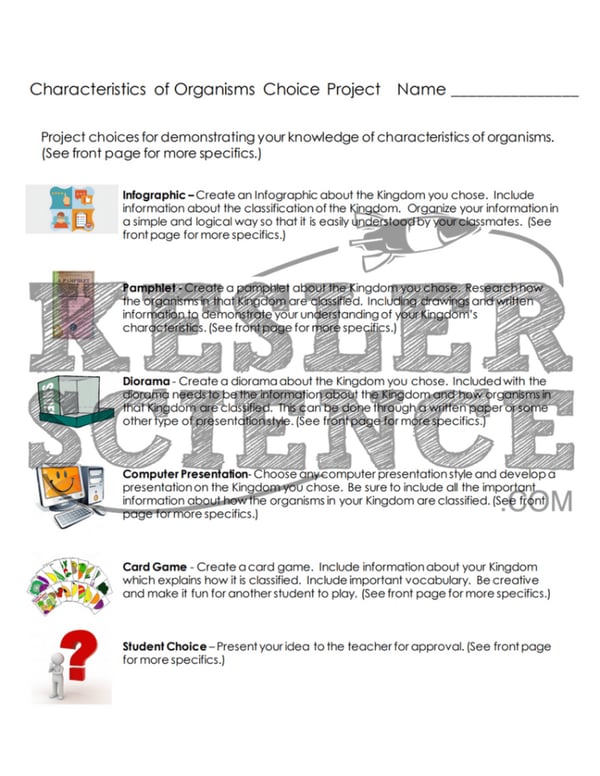 CHARACTERISTICS OF ORGANISMS LESSON PLAN – A COMPLETE SCIENCE LESSON ...