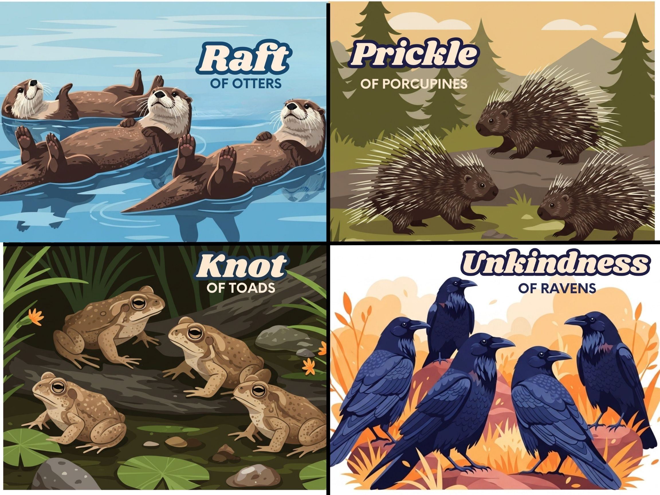 Free Animal Group Names Poster Set
