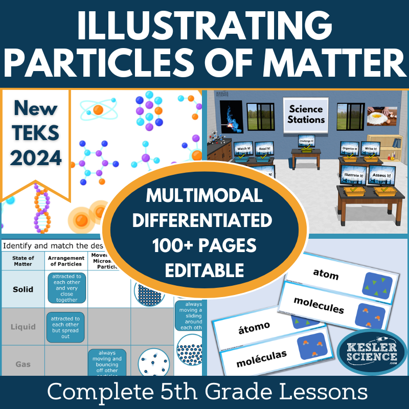 TEKS 5.6D Particles of Matter Activities for 5th Grade Science