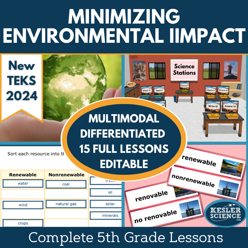 TEKS 5.11 Minimizing Environmental Impact Activities 5th Grade Science