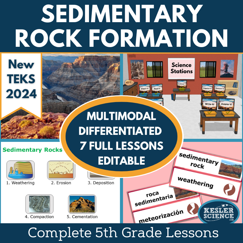 TEKS 5.10B Sedimentary Rock Formation Activities 5th Grade Science