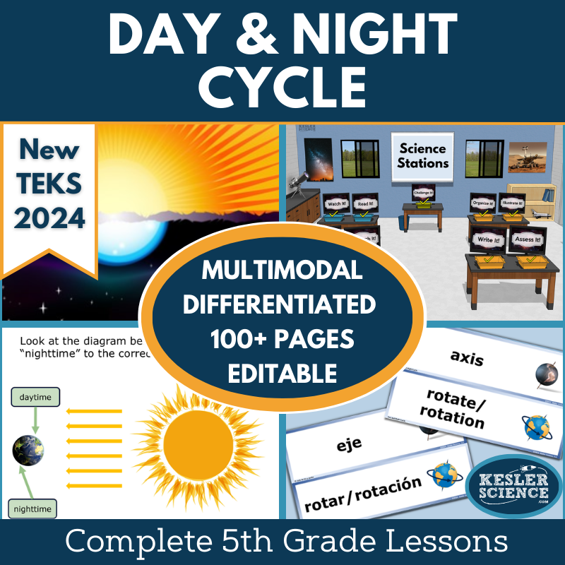 TEKS 5.9 Day & Night Cycle Activities for 5th Grade Science