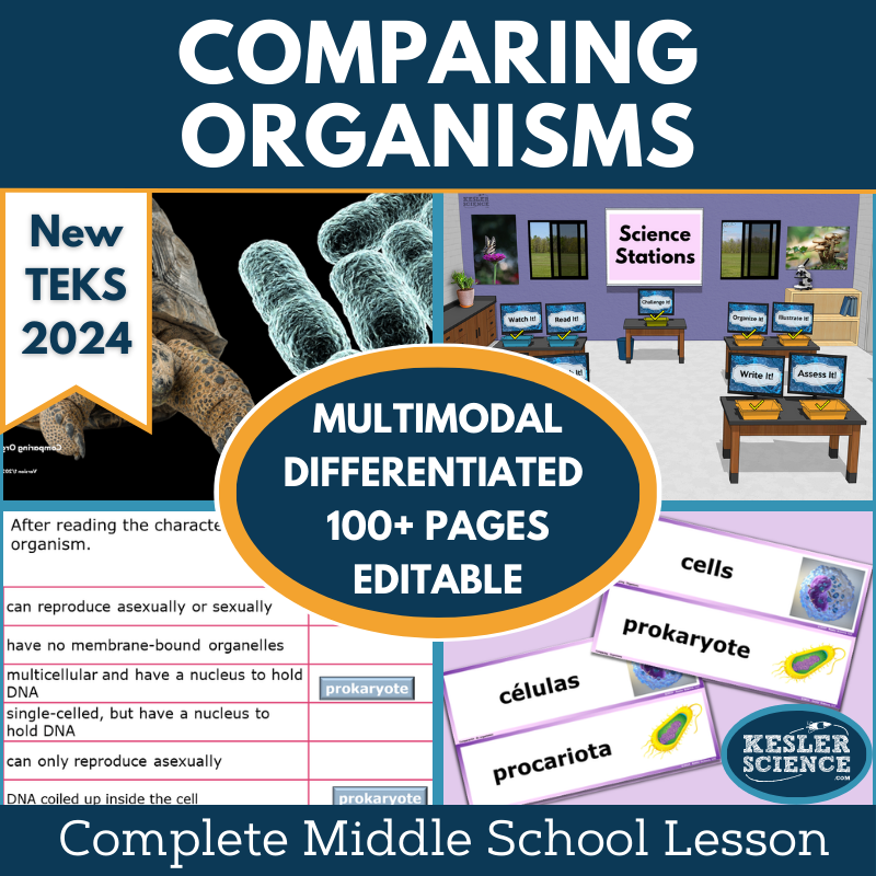 TEKS 6.13B Comparing Organisms Activities for Middle School Science