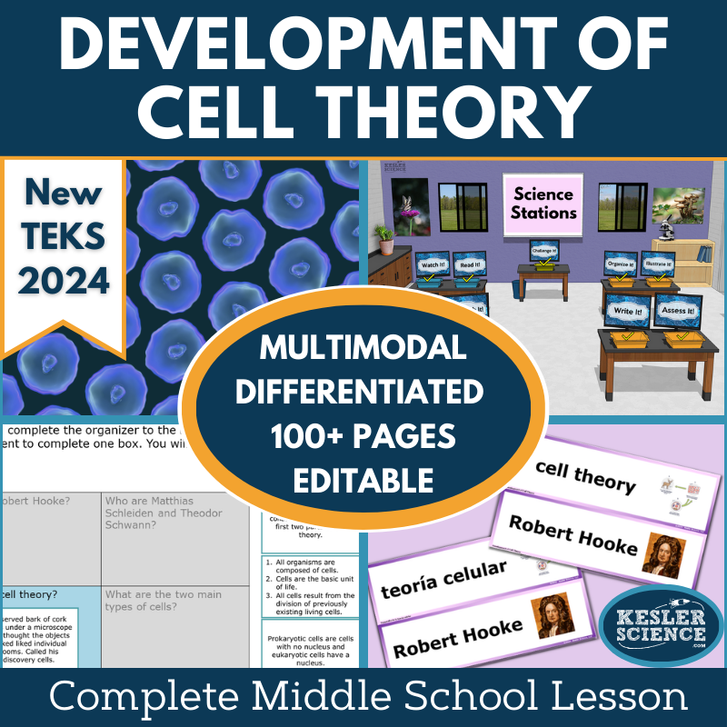 TEKS 6.13A Development of Cell Theory Activities Middle School Science