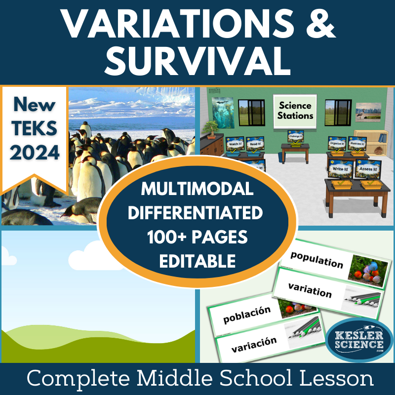TEKS 6.13C Variations & Survival Activities for Middle School Science
