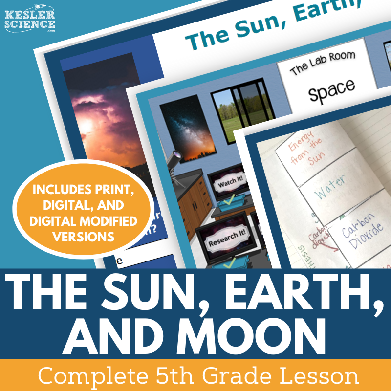 The Earth, Sun, and Moon Activities for 5th Grade Science