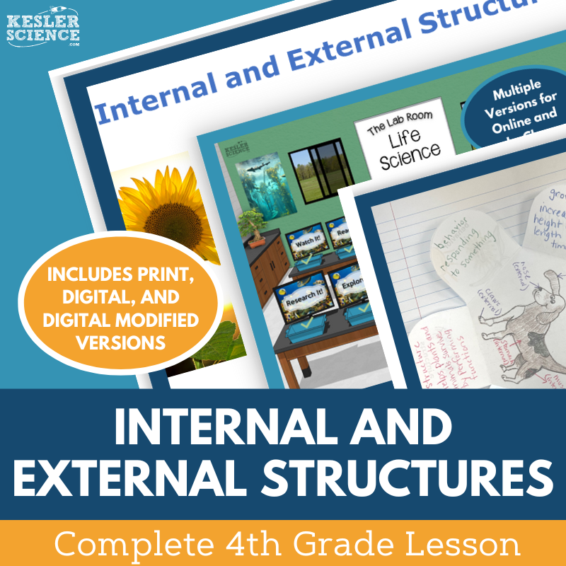 NGSS - Internal & External Structures Activities for 4th Grade Science