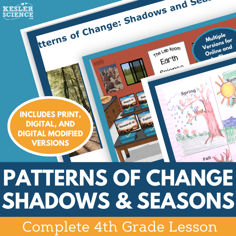 Patterns in Seasons and Shadows Activities for 4th Grade Science