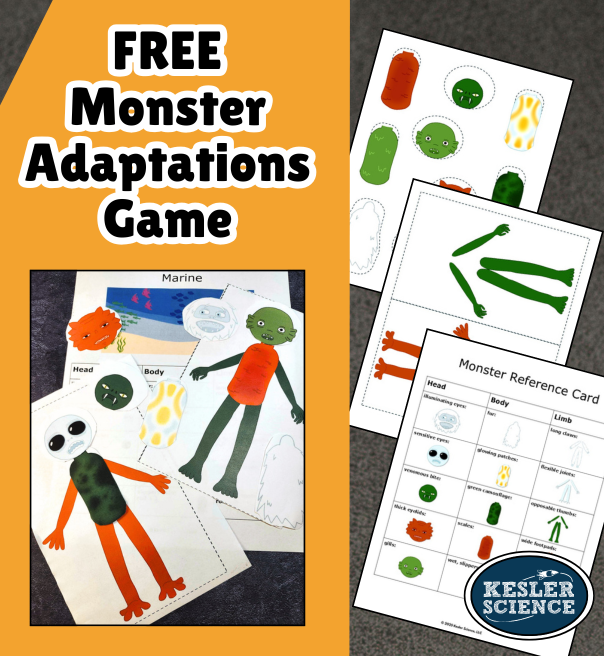 Free Monster Adaptations Mix and Match Game