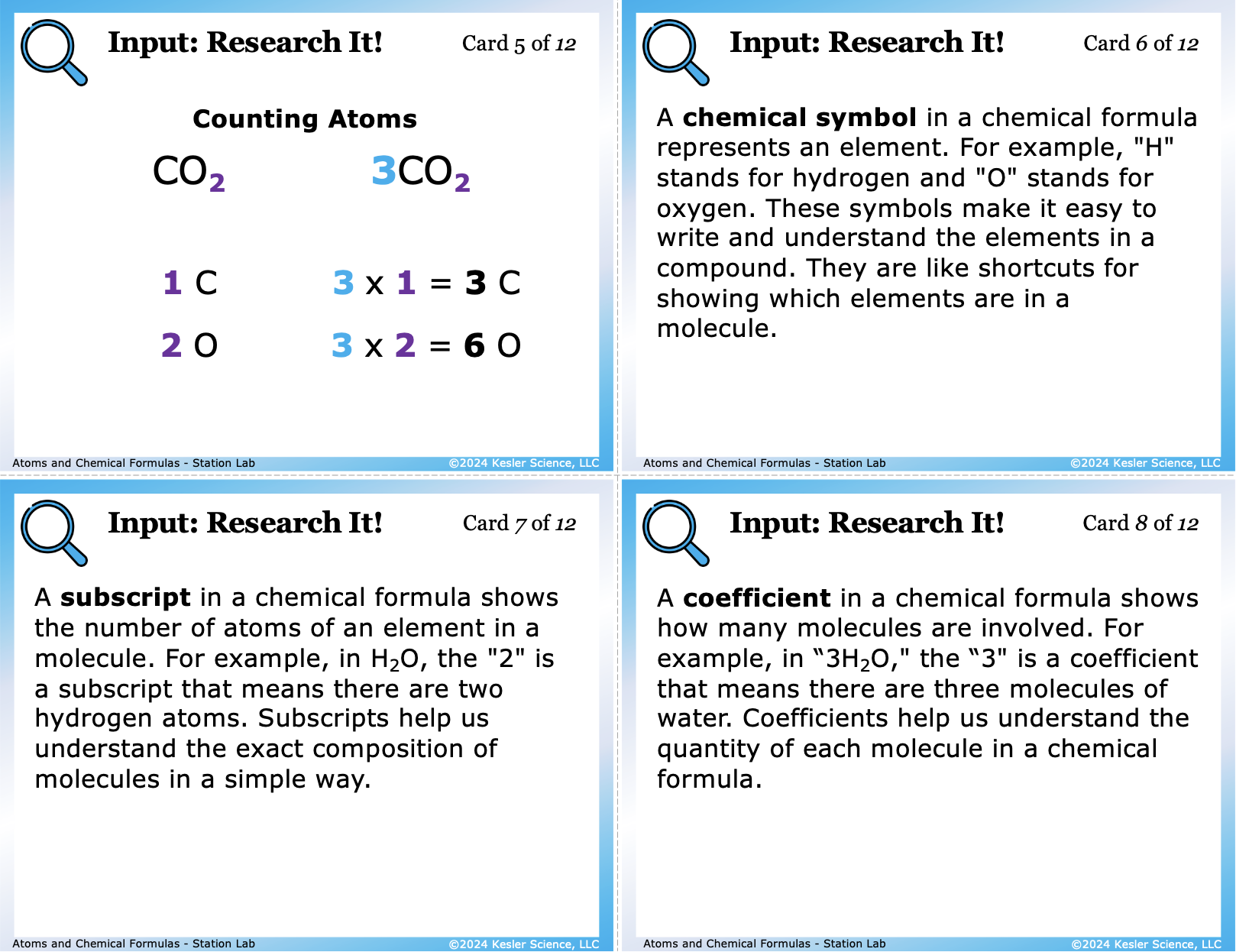 Atoms and Chemical Formulas Activity: 8 Hands-On Stations (TEKS 7.6B ...