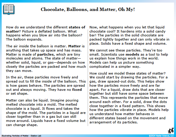 Illustrating Particles of Matter Activity: 8 Hands-On Stations (TEKS 5 ...