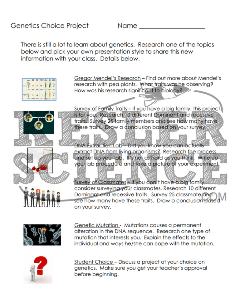 GENETICS LESSON PLAN – A COMPLETE SCIENCE LESSON USING THE 5E METHOD OF ...